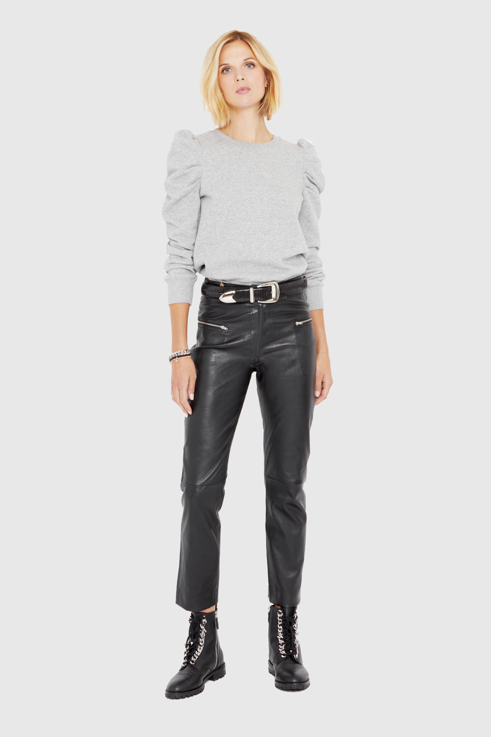 Poppy Leather Leggings - Black - Rebecca Minkoff