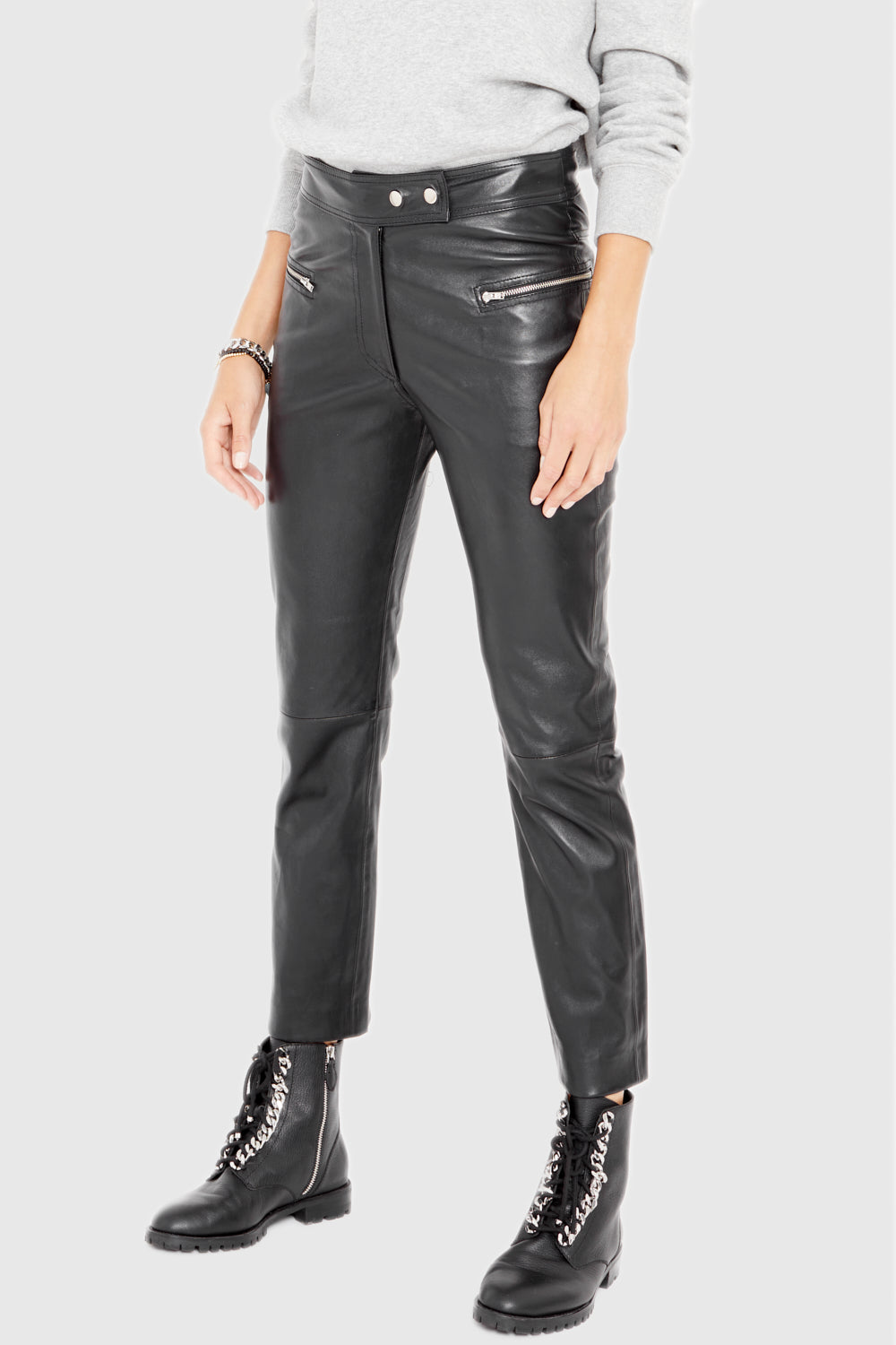 Poppy Leather Leggings - Black - Rebecca Minkoff